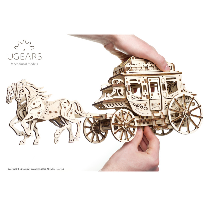 Stagecoach - Unique Wooden Mechanical Model by Ugears