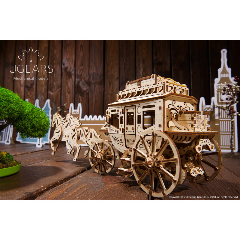 Stagecoach - Unique Wooden Mechanical Model by Ugears