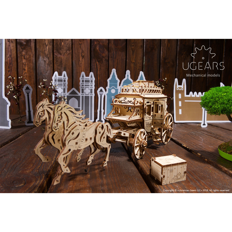 Stagecoach - Unique Wooden Mechanical Model by Ugears