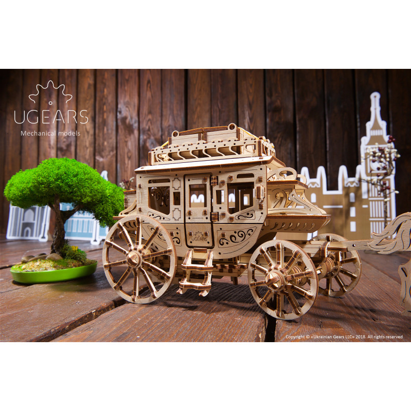 Stagecoach - Unique Wooden Mechanical Model by Ugears